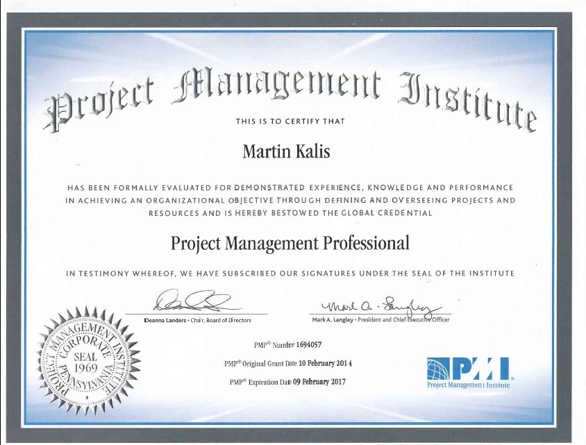 Pmp Certification Template